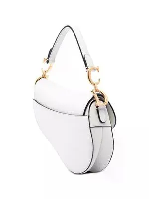 Dior Mini Saddle Bag Satchel - White