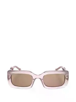 Carolina Herrera Tortoiseshell-effect Rectangle Sunglasses - Pink