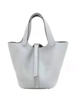 Hermès Clemence Picotin 18 Handbag - Grey