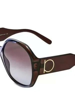 FERRAGAMO Oversized Geometric Frame Sunglasses