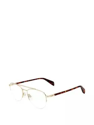 Rag & Bone Double-bridge Pilot-frame Glasses - Gold
