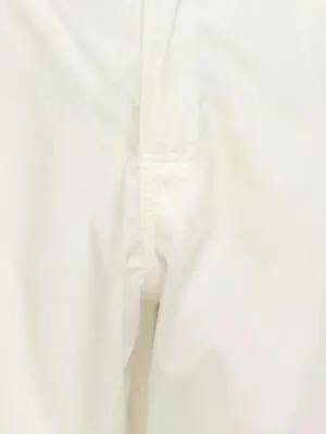Versace Cream Cotton Graphic Print Poplin Trousers