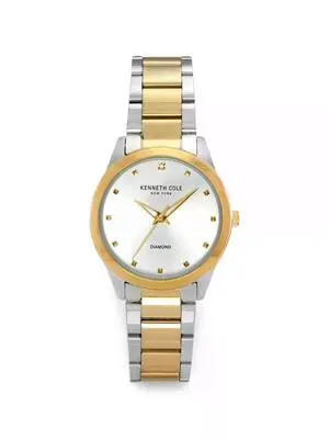 KENNETH COLE Diamond Two-tone 36mm Watch - Silver