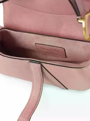 Dior 2018 Mini Grained Calfskin Saddle Bag Satchel - Pink