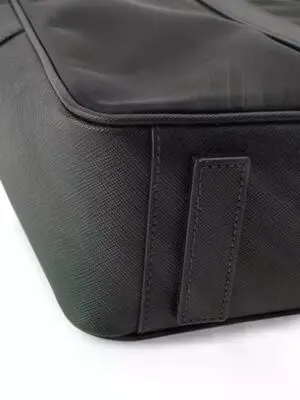 Prada Saffiano Trimmed Tessuto Business Bag