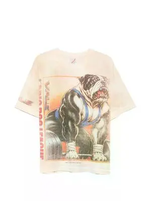 VALE FOREVER Graphic-print Distressed T-shirt - Neutrals