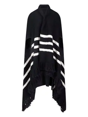 PAMPA THE BRAND Alpaca Wool Cape With Teddy Processing - Black