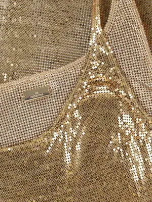 Rabanne Metallic Knit Tank Top - Gold