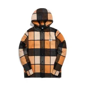 Kith Plaid Wool Ginza Hooded Shirt - Orange