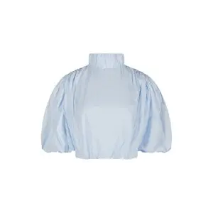 SHIKANZY Holly Balloon Soft Cotton Voile Crop Top Baby Blue