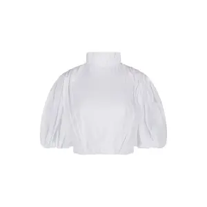SHIKANZY Holly Balloon Sleeve Crop Top