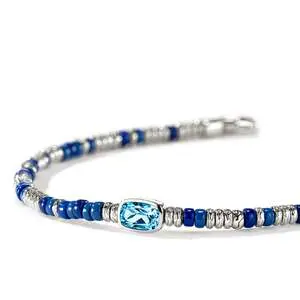 JOHNHARDY Heishi Gemstone Bracelet With Swiss Blue Topaz