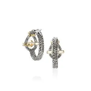 JOHNHARDY Icon Hoop Earrings, Gold Orange Citrine 21mm