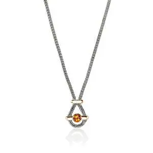 JOHNHARDY Icon Necklace, Gold Orange Citrine 1.8mm - Sterling Silver