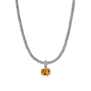 JOHNHARDY Heishi Gem Charm Orange Citrine Diamonds