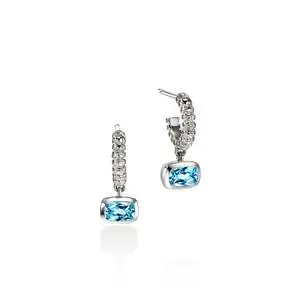 JOHNHARDY Heishi Gem Earrings Swiss Blue Topaz - Sterling Silver