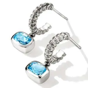 JOHNHARDY Heishi Gem Earrings Swiss Blue Topaz