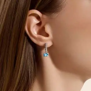 JOHNHARDY Heishi Gem Earrings Swiss Blue Topaz