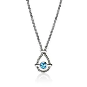 JOHNHARDY Icon Necklace Swiss Blue Topaz, 2.5mm - Sterling Silver