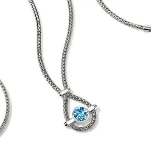 JOHNHARDY Icon Necklace Swiss Blue Topaz, 2.5mm
