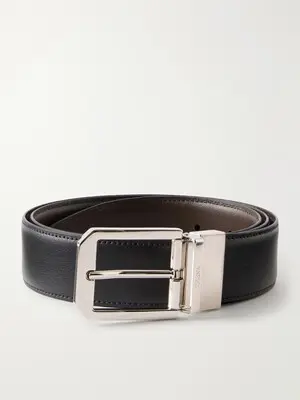 Zegna 3cm Reversible Leather Belt - Black