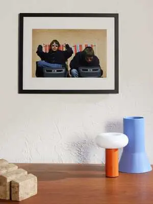 SONIC EDITIONS Framed 1995 Liam And Noel On The Beach Print, 50" X 40