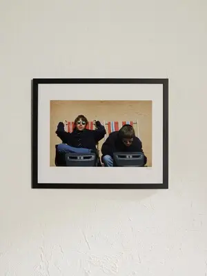SONIC EDITIONS Framed 1995 Liam And Noel On The Beach Print, 50" X 40&quot - Multi