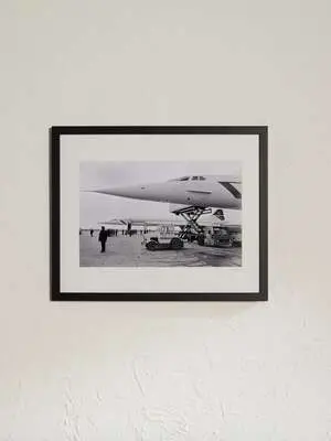 SONIC EDITIONS Framed 1988 Concorde Line-up Print, 50" X 40 - White