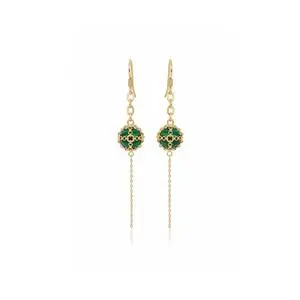 MHART Malachite Cage Drop Earrings - Gold