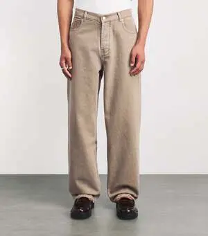 Drole De Monsieur Straight Leg Washed Denim Jeans