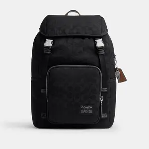 COACH Logan Backpack In Signature Nylon - Black