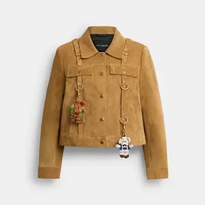 COACH X Brain Dead Suede Cropped Jacket With Charms