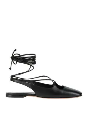 A.BOCCA Leather Ballet Flats With Lace-up Detail