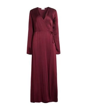 HOPE SKY Burgundy Viscose Wrap Maxi Dress