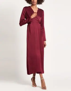 HOPE SKY Burgundy Viscose Wrap Maxi Dress