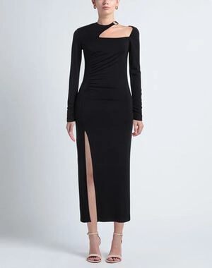 DONDUP Long Sleeve Maxi Dress With Metal Application And Slit