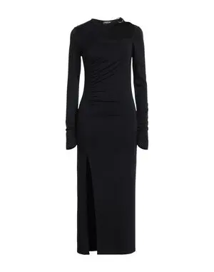 DONDUP Long Sleeve Maxi Dress With Metal Application And Slit