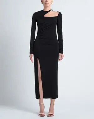 DONDUP Long Sleeve Maxi Dress With Metal Application And Slit