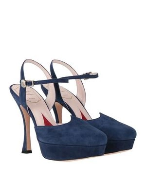 ROGER VIVIER Suede Platform Pumps With Ankle Strap