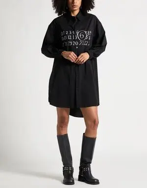 MAISON MARGIELA Cotton And Polyester Midi Shirt Dress With Logo Print