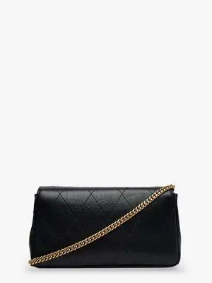 Tory Burch Charlie Quilted Chain Wallet Leather Crossbody Bag - Black