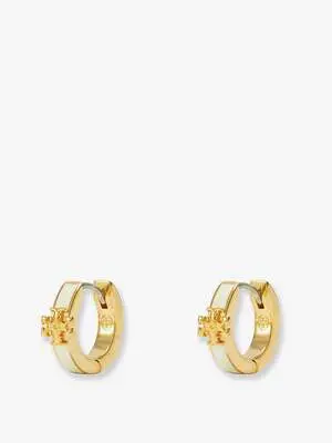 Tory Burch Icon Enamel Huggie Earrings