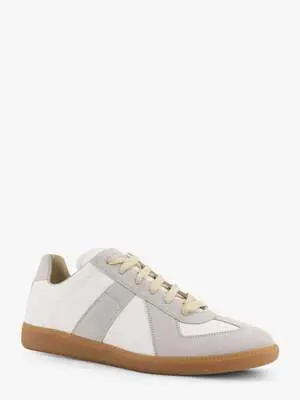 MAISON MARGIELA Replica Low Top Leather And Suede Sneakers - Grey