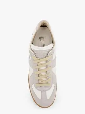 MAISON MARGIELA Replica Low Top Leather And Suede Sneakers - Grey