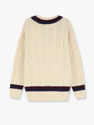 Zimmermann Valiant Cable Knit Wool Sweater With Contrast Trim - Beige