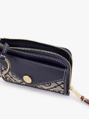 Tory Burch T Monogram Envelope Zip Card Case Wallet - Blue