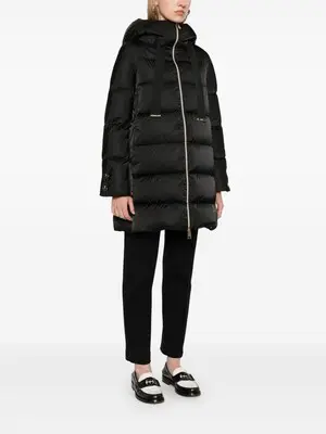 Herno A-shape Down Jacket With Satin Finish And Hood - Black