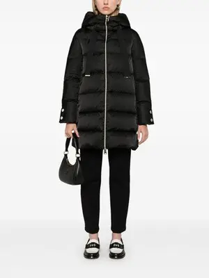 Herno A-shape Down Jacket With Satin Finish And Hood - Black