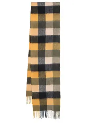 Barbour Brushed-effect Check-plaid Scarf - Yellow