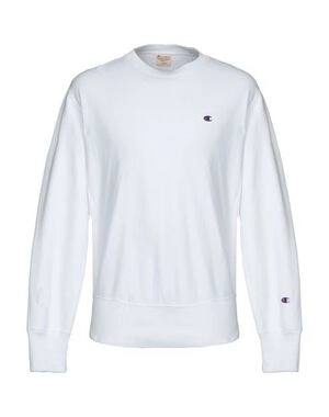 Champion Man Sweatshirt Black Size L Cotton White